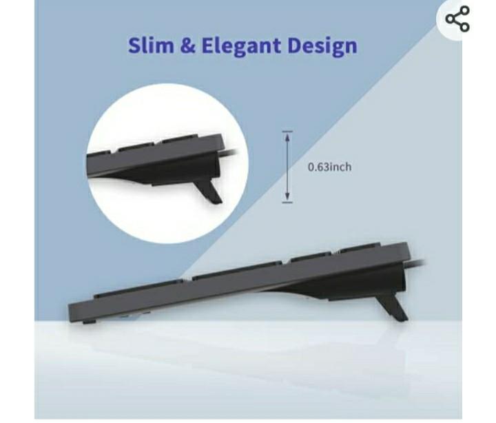 B.FRIENDIT Slim USB Wired Keyboard – UK Layout Soft Touch and Quiet Key ...