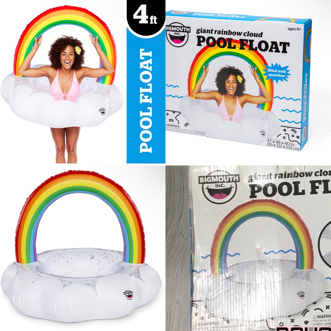 BIG MOUTH POOL FLOAT RAINBOW, 運動產品, 其他運動配件 - Carousell