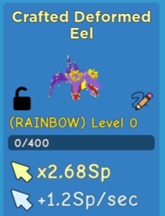 Clicker simulator pet (roblox)- RAINBOW crafted deformed eel, Hobbies ...