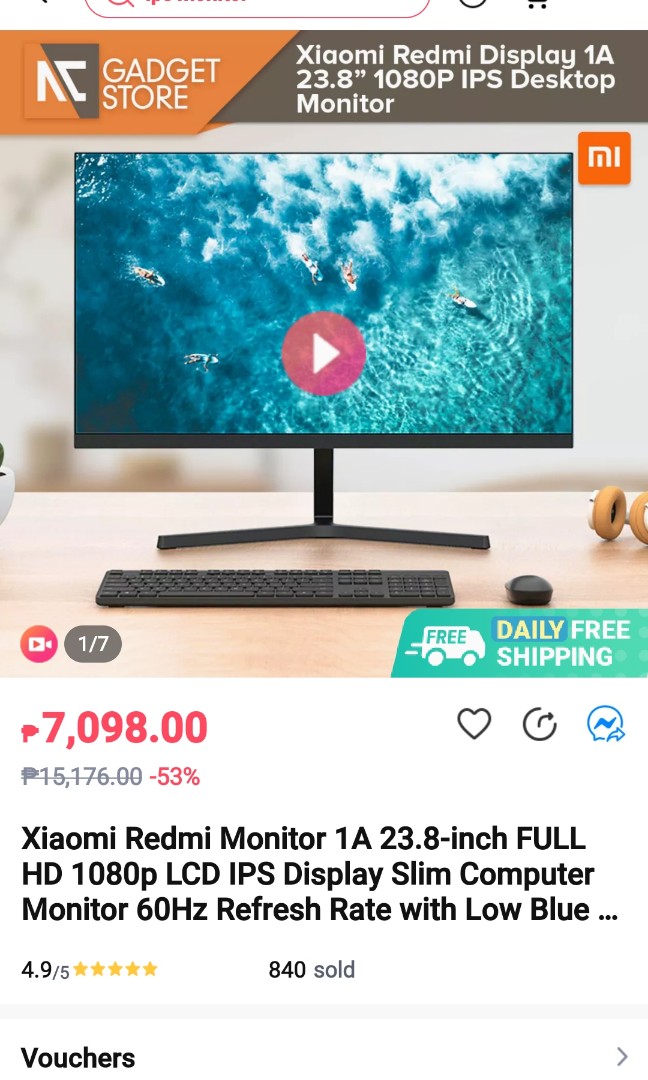 Computer Monitor Redmi Monitor 1A, Computers & Tech, Desktops on Carousell