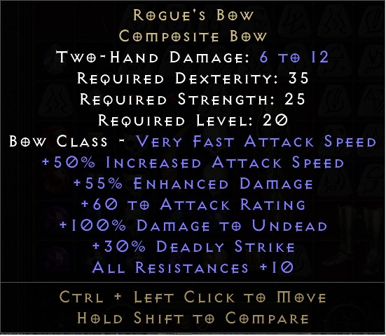 D2R Rogue's Bow Ladder PC S1, Video Gaming, Gaming Accessories, In-Game ...