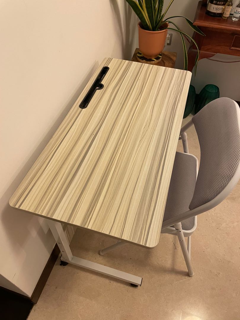 Desk and chair, portable and foldable, Furniture & Home Living ...