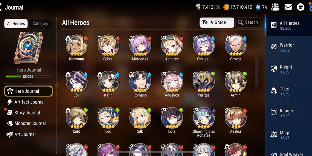 Epic 7 (seven) account starter (tammarine, rimiru, Yulha, arbitrator ...