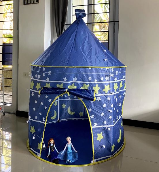 Foldable Kids Castle Tent Blue, Hobbies & Toys, Toys & Games on Carousell