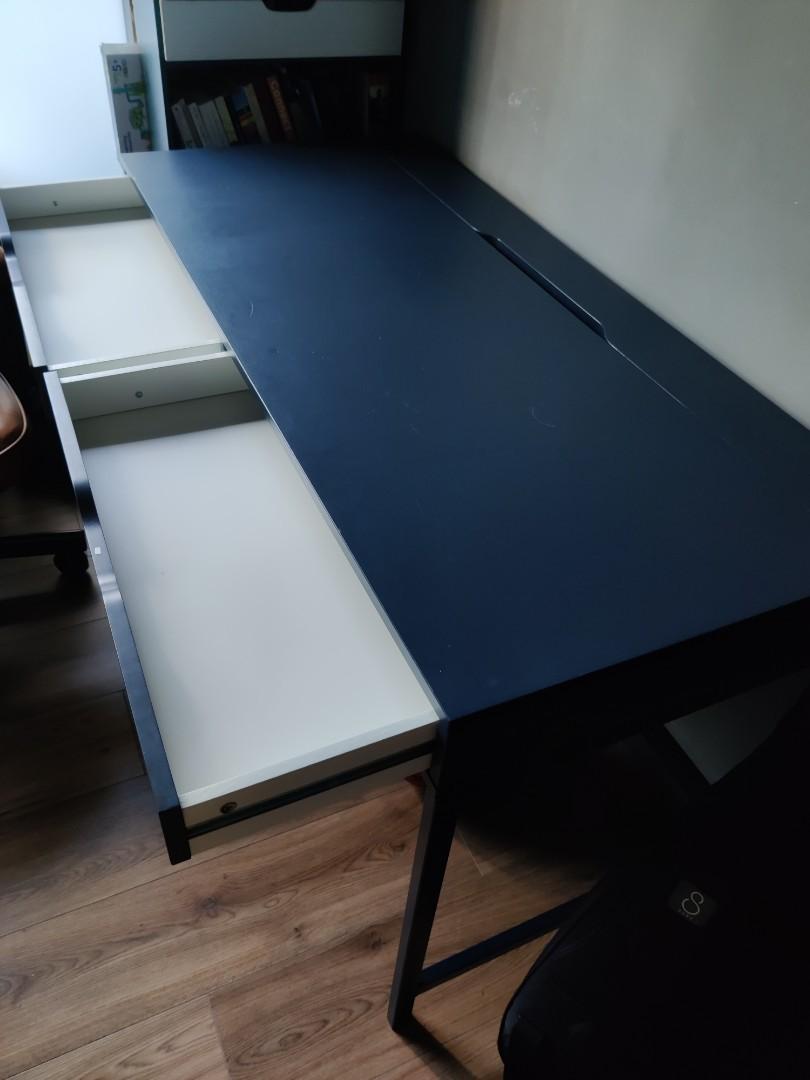 IKEA Alex table/desk dark blue, Furniture & Home Living, Furniture ...