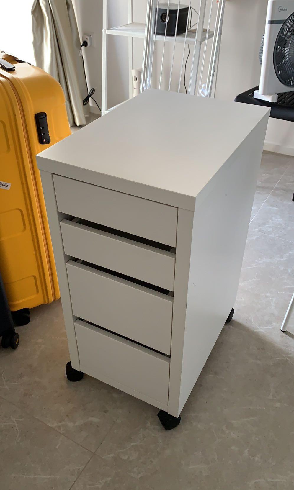 IKEA MICKE drawer unit on castors, white, Furniture & Home Living ...