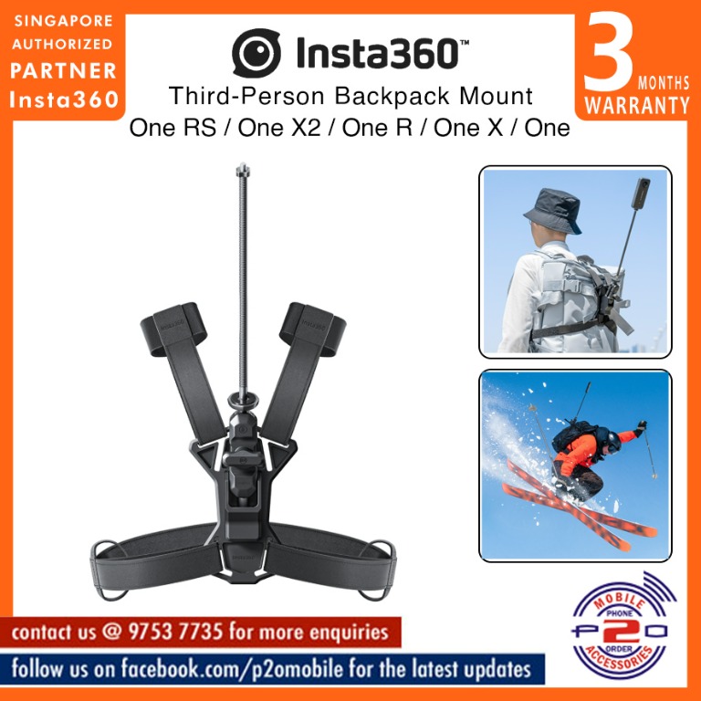 Insta360 One RS Third-Person Backpack Mount, Photography, Photography ...
