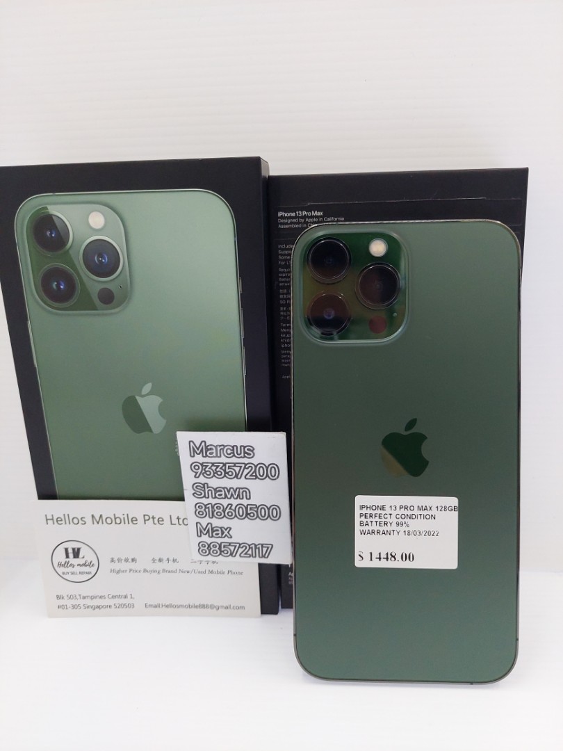 IPhone 13 Pro Max 128GB Green (used set), Mobile Phones & Gadgets ...
