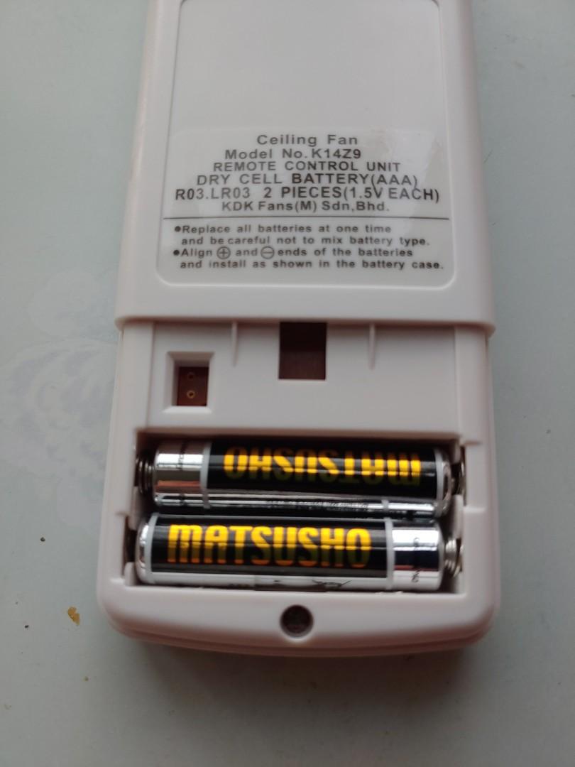 KDK Ceiling Fan remote control K14Z9 For V56VK, TV & Home Appliances ...