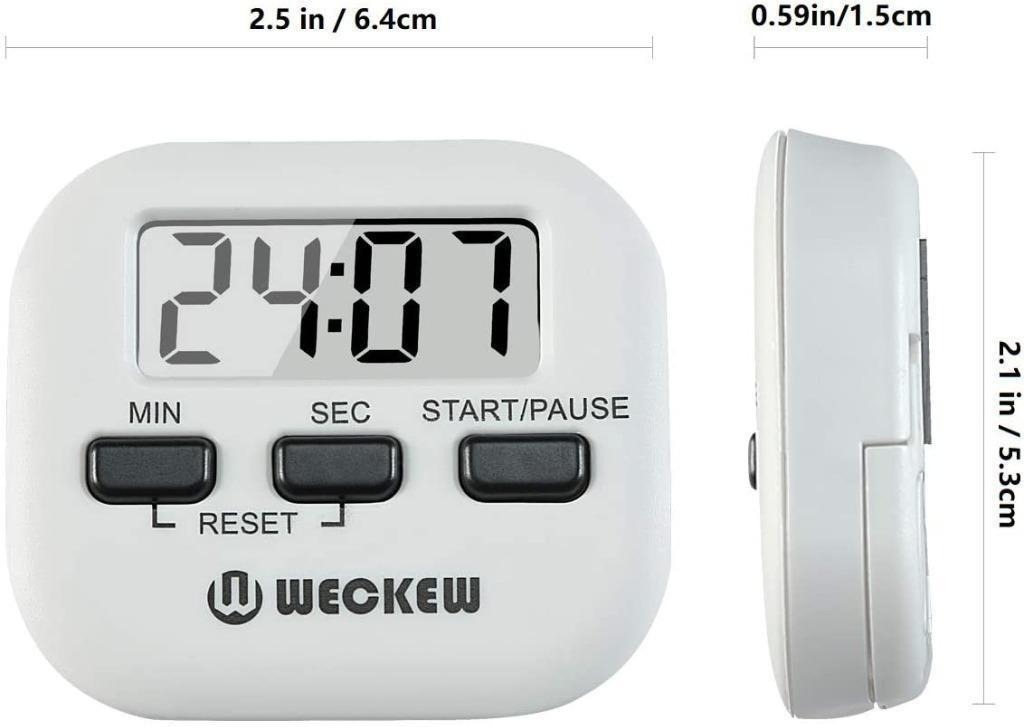 Kitchen Timer, WECKEW 1 Pack Digital Kitchen Timer Magnetic Countdown ...