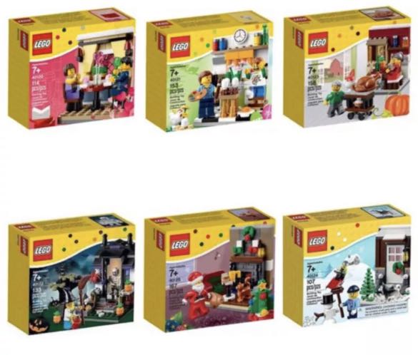 Lego 40120, Lego 40121, Lego 40122, Lego 40123, Lego 40124 & Lego 40125 ...