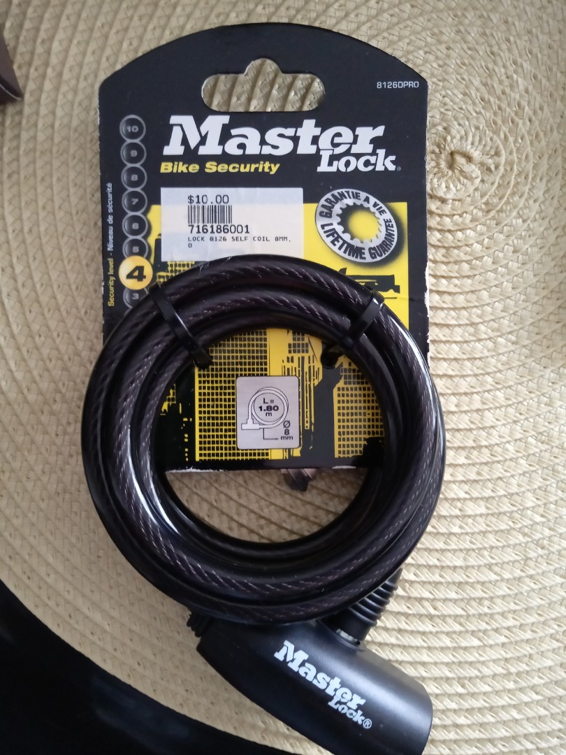 Master Lock Bike Security, Sports Equipment, Bicycles & Parts, Parts ...