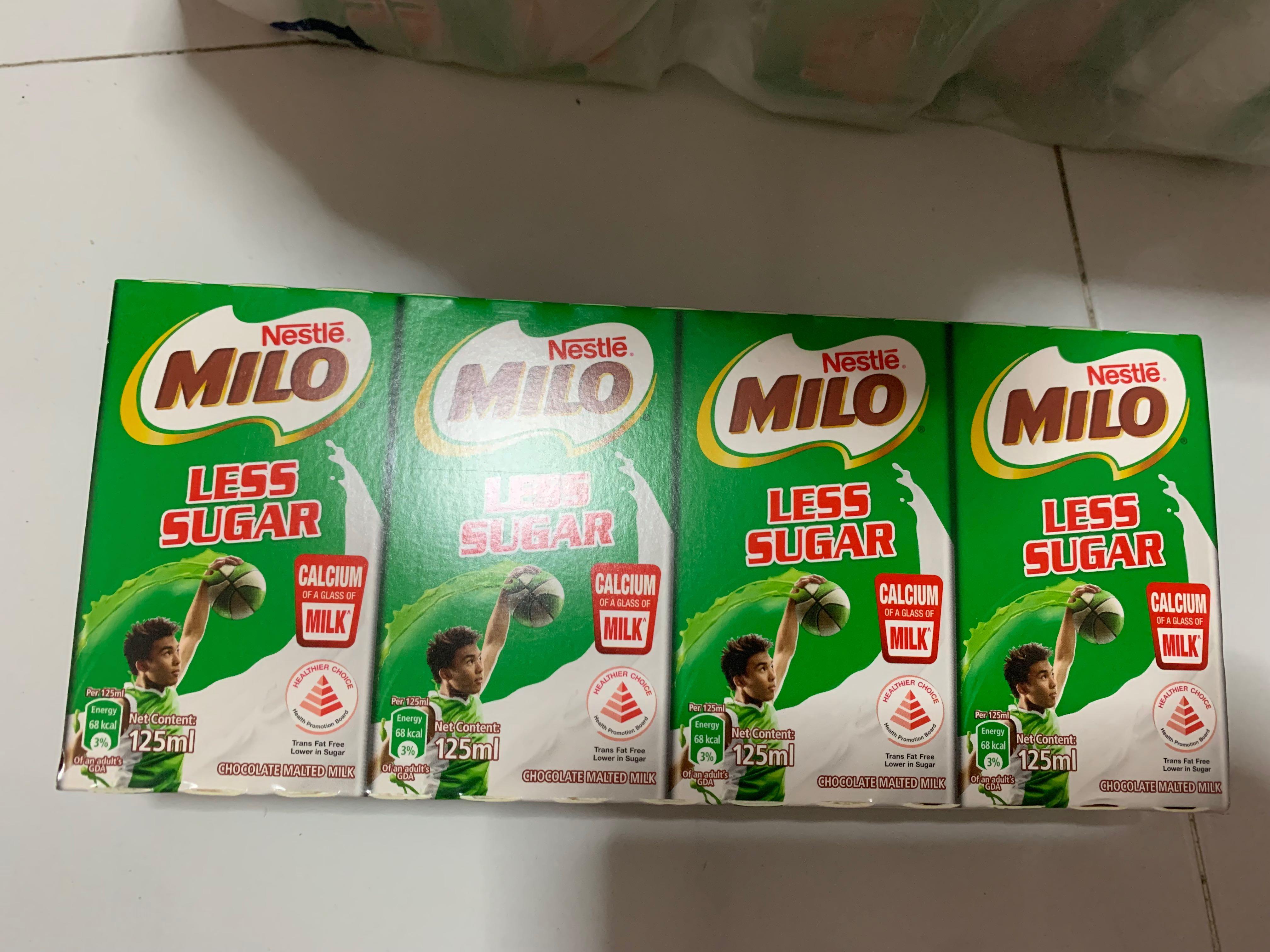 Milo Less Sugar / siu dai 125ml x4 (5 packets), Food & Drinks ...