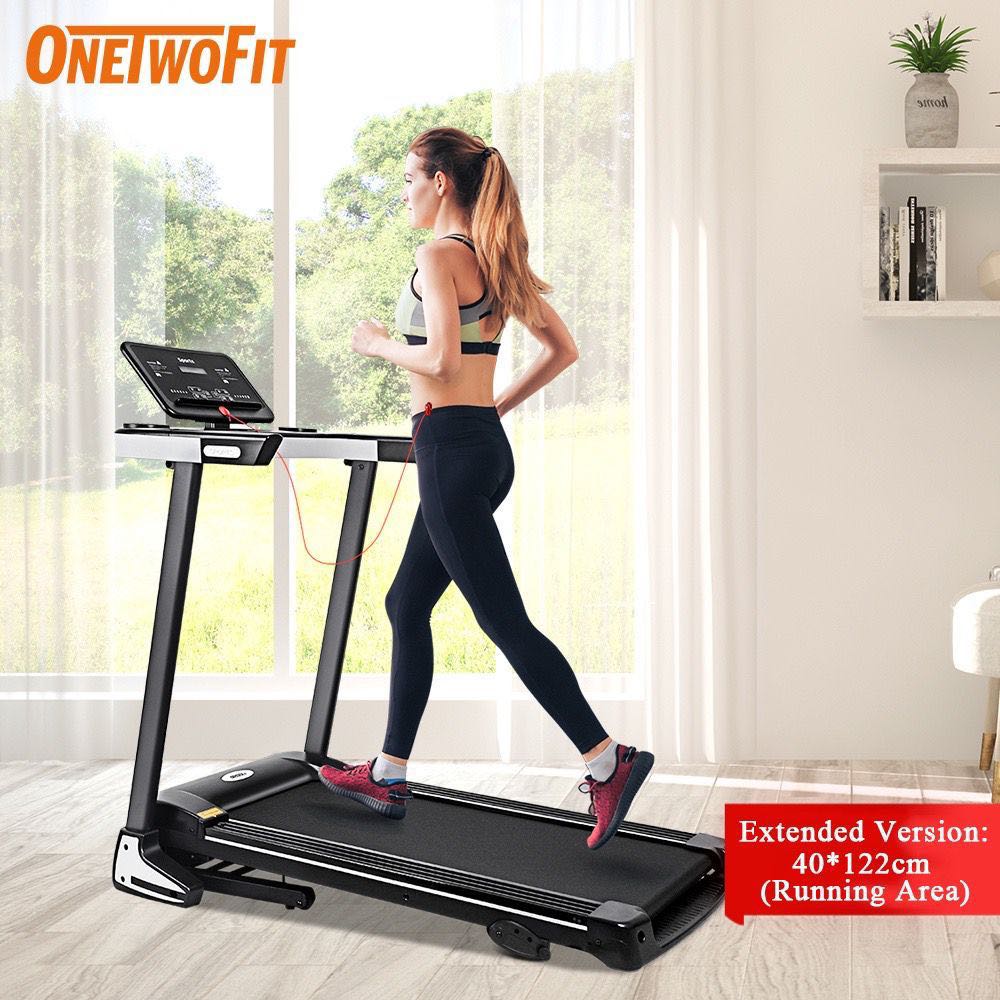 OneTwoFit Foldable Smart 2.0HP Treadmill Home Gym Workout Running ...