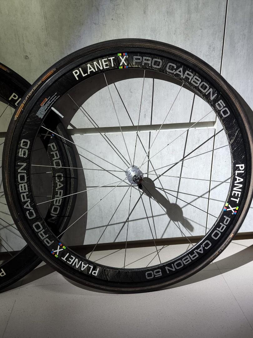 PLANET X CARBON WHEELSET 50mm Tubular TT / Road Bike White Industries ...