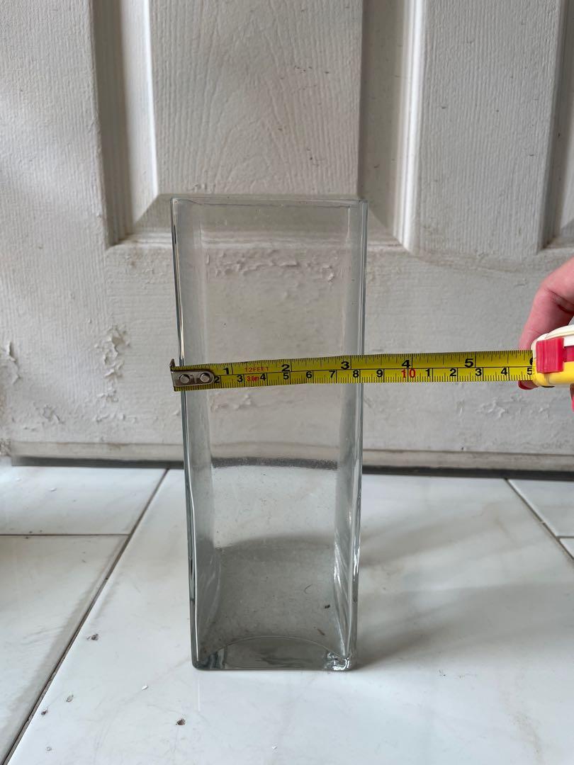 Pre-loved tall rectangle glass vase, Furniture & Home Living, Home ...