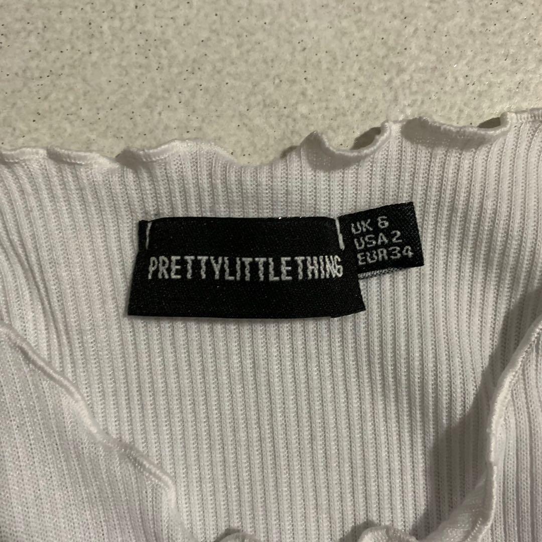 pretty little thing white ruched crop tank top y2k, Women's Fashion ...