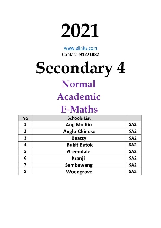 Secondary 4NA Maths Past Year Exam Paper 2021, Hobbies & Toys, Books ...