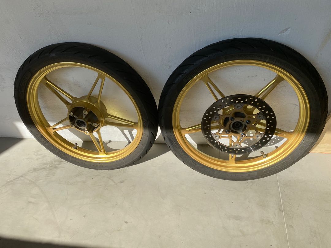 Sniper rims and tyre, Motorcycles, Motorcycle Accessories on Carousell