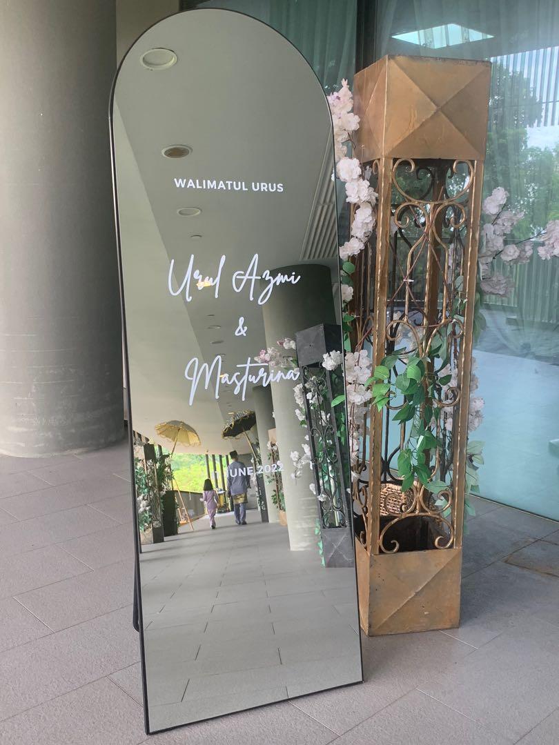 Standing mirror wedding signage, Hobbies & Toys, Stationery & Craft ...