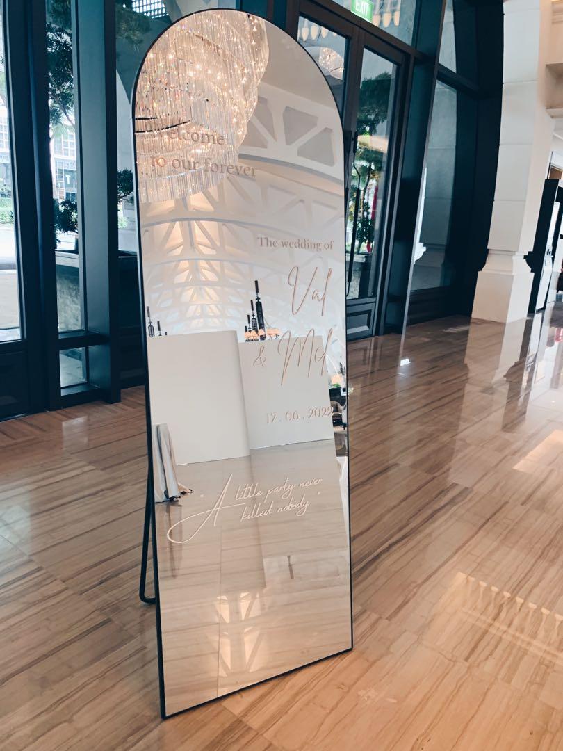 Standing mirror wedding signage, Hobbies & Toys, Stationery & Craft ...