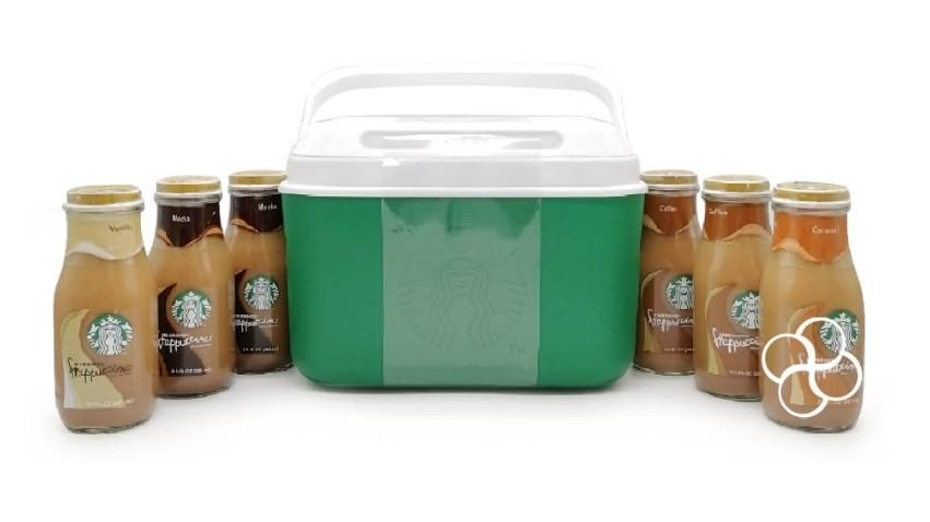 Starbucks green cooler with bottled frappe, Food & Drinks, Other Food ...