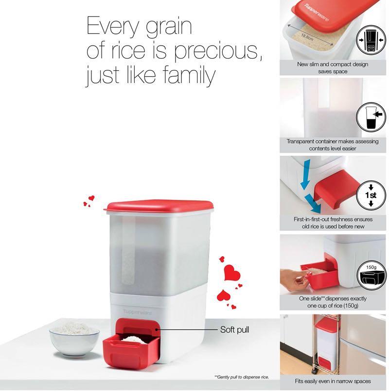Tupperware Rice Smart Dispenser 10KG, Furniture & Home Living ...