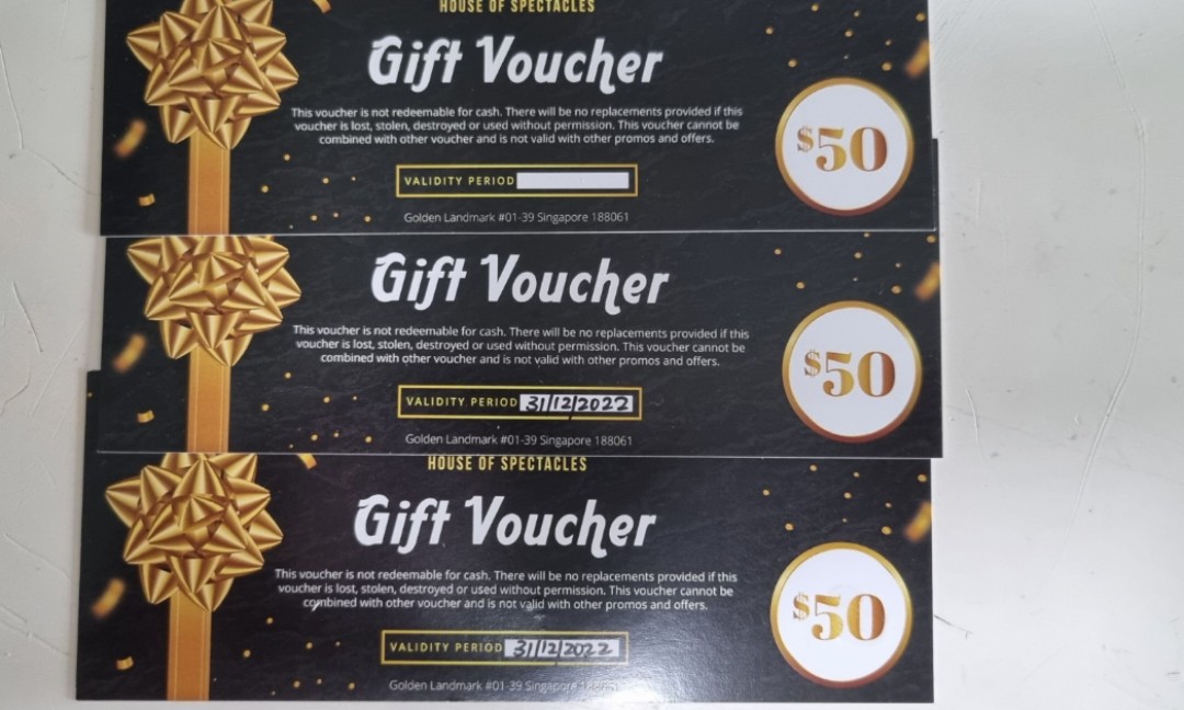$150 worth of House of Spectacles voucher, Tickets & Vouchers, Vouchers ...