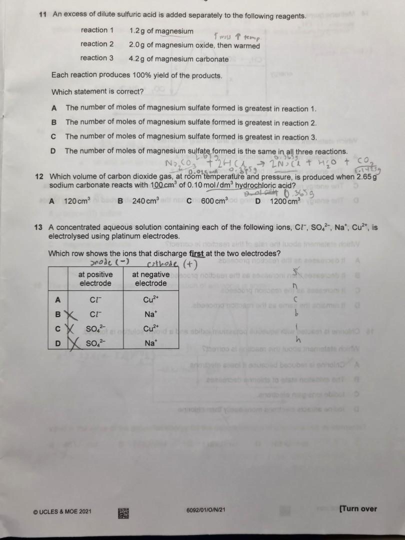 2021 o level chem paper 1, Hobbies & Toys, Books & Magazines ...