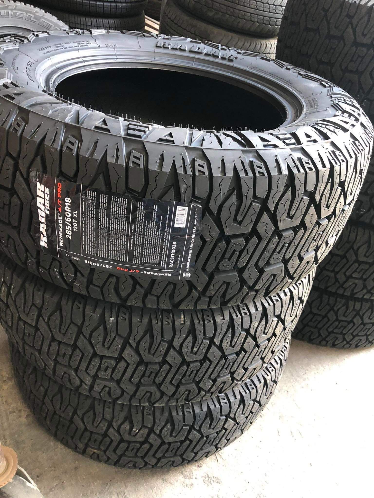 285-60-r18 Radar AT Pro Renegade Bnew tire all terrain, Car Parts ...