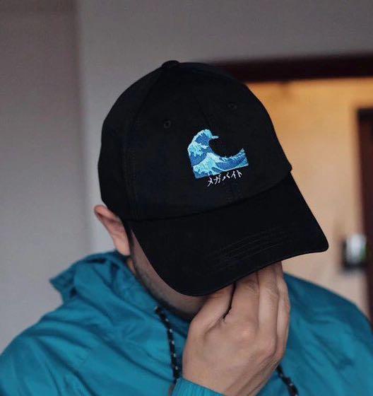 The Great Wave Off Kanagawa Baseball Cap, Men's Fashion, Watches ...