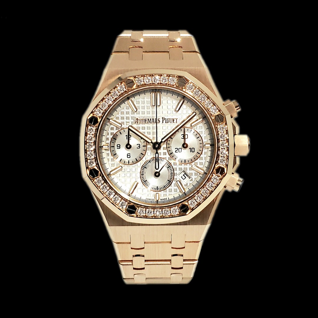 Audemars Piguet Royal Oak Chronograph 38 mm in 18K Pink Gold Model Ref ...