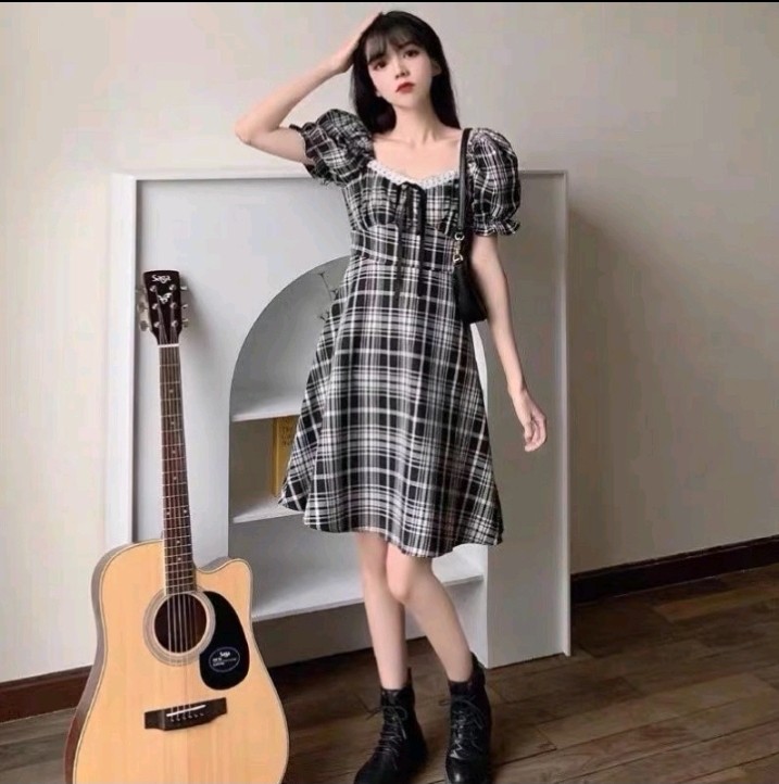 Black and white checkered plaid dress, Women's Fashion, Dresses & Sets ...