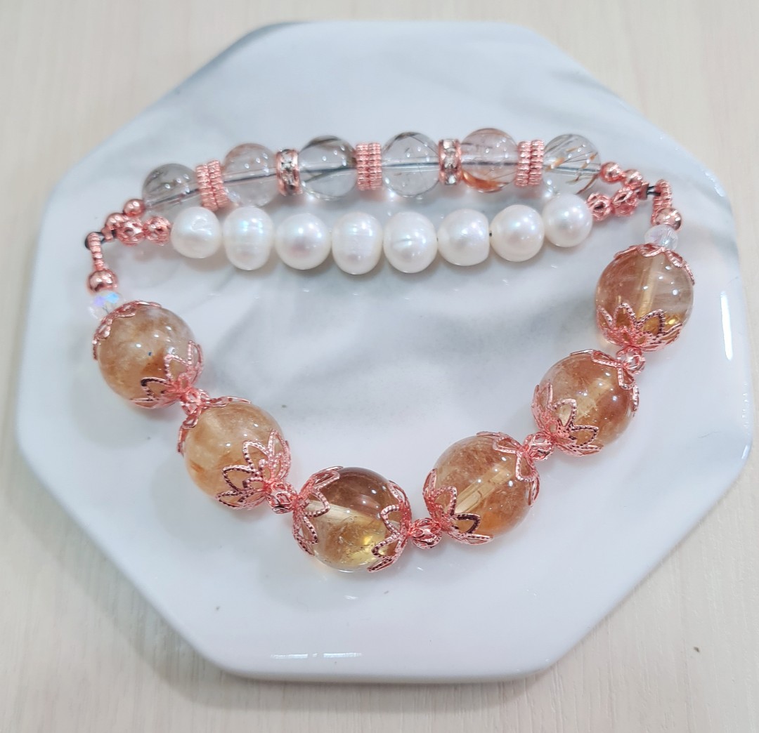 Bracelets with real Crystals and Gemstones DIY, Women's Fashion ...