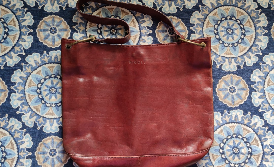Brick Red Leather Shoulder Bag, Women's Fashion, Bags & Wallets ...