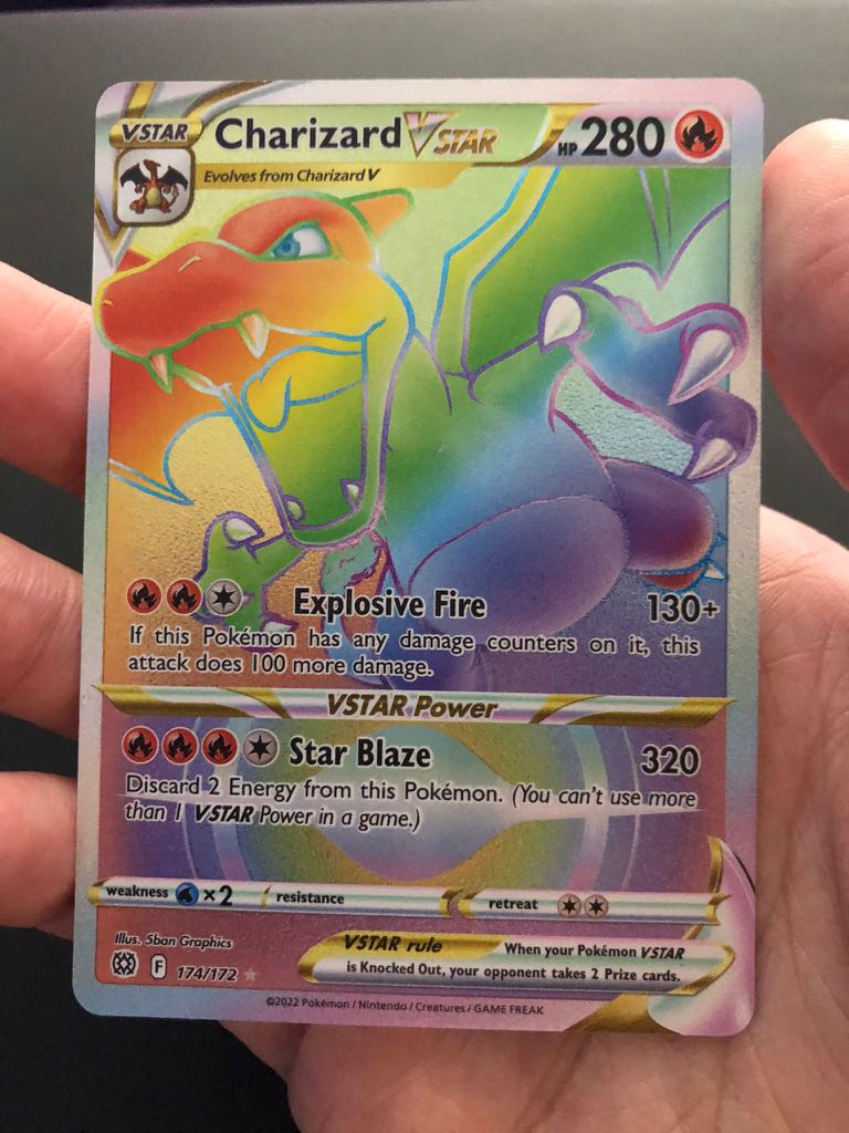 Charizard VStar Rainbow Rare, Hobbies & Toys, Toys & Games on Carousell