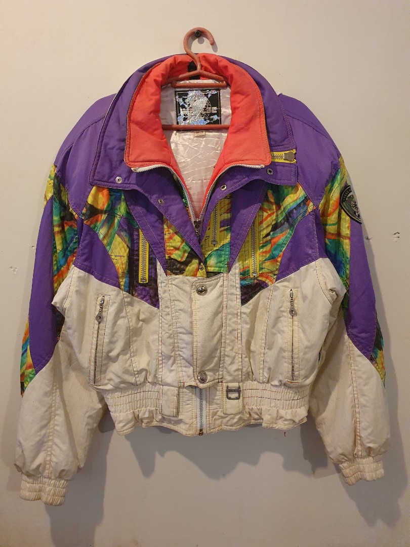 Classic Old school Retro 90s vibe flashy jacket, Women's Fashion, Coats ...