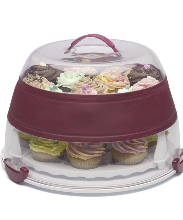 Collapsible cupcake and cake carrier, Furniture & Home Living ...