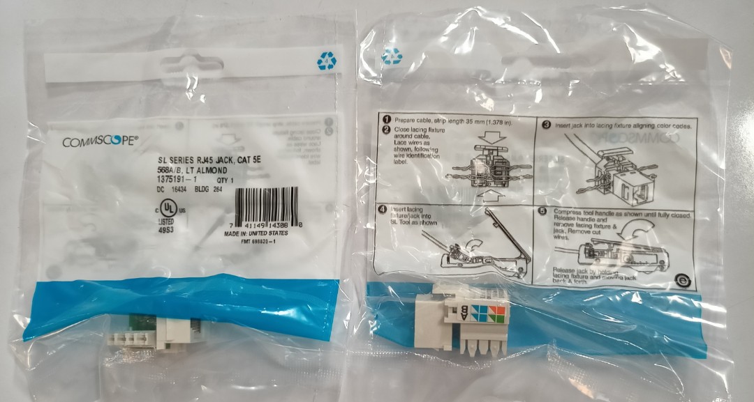 Commscope KEYSTONE JACK I/O CAT5, Computers & Tech, Parts & Accessories ...