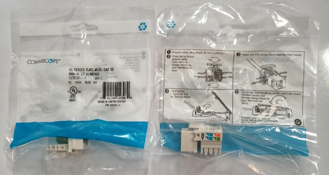 Commscope KEYSTONE JACK I/O CAT5, Computers & Tech, Parts & Accessories ...