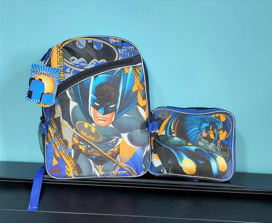 DC Batman Backpack with Lunch Bag Set, Men's Fashion, Bags, Backpacks ...
