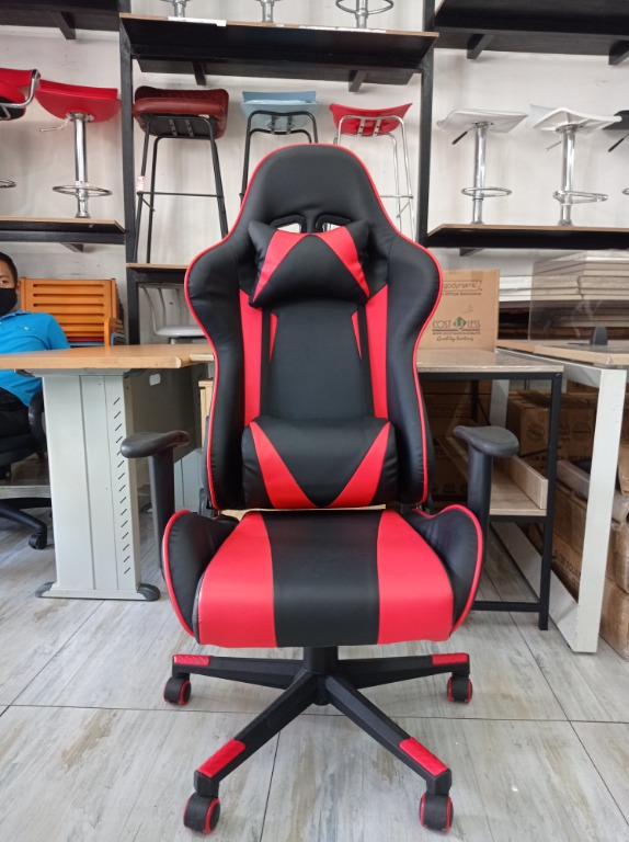 Ergodynamic KT-2093 RED Racing Faux Leather Hi Back Swivel Gaming Chair ...