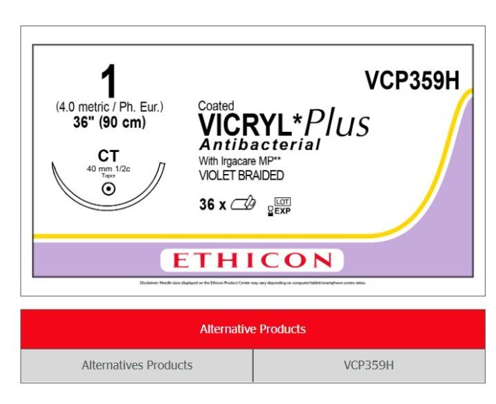 ETHICON VICRYL 1-0 Round (VCP359H) Sold per piece only, Health ...