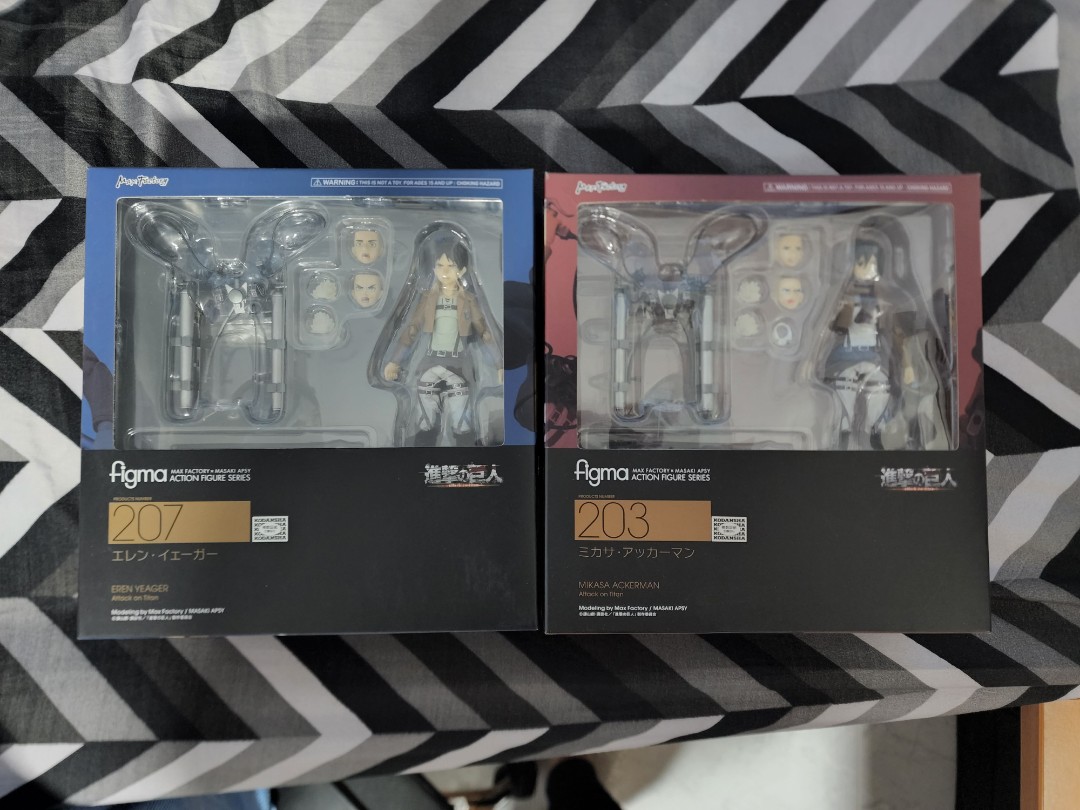 Figma Mikasa & Eren Attack on Titan AOT Max Factory, Hobbies & Toys ...