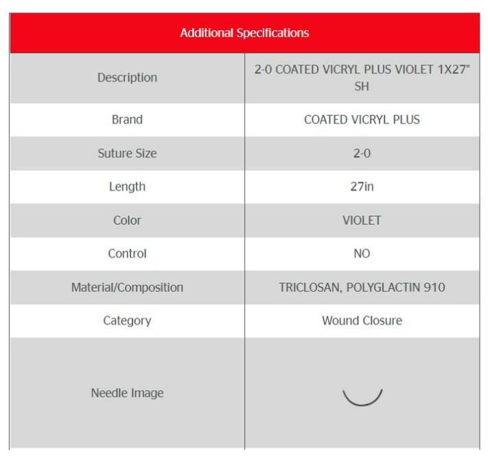 (INS) ETHICON VICRYL 2-0 Round (VCP317H) Sold per piece only, Health ...
