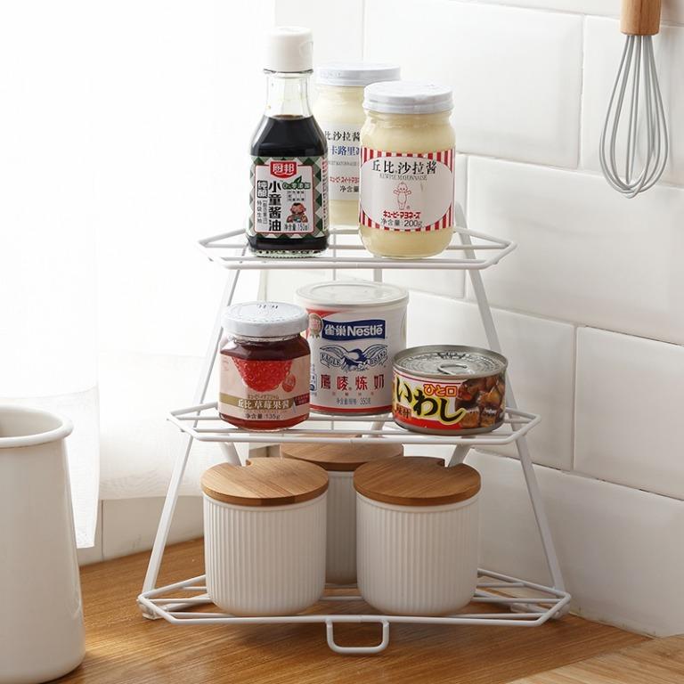 Metal Corner Rack 3 Tier Triangle Countertop Organizer Bathroom ...
