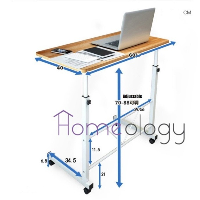 Movable Study Table Space Saving Beside Dining Desk Laptop Moving ...