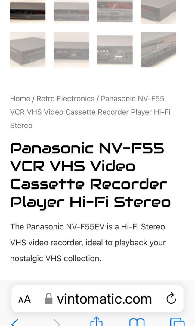 Panasonic NV-F55 video cassette recorder, TV & Home Appliances, TV ...