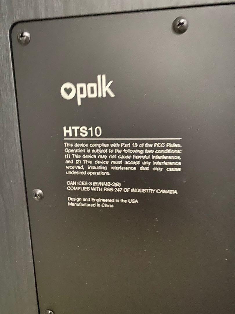 Polk AudioSubwoofer HTS10 Black, Audio, Soundbars, Speakers ...