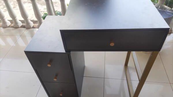 [READY STOCK] 60cm Dressing table with side cabinet, LED mirror & stool ...